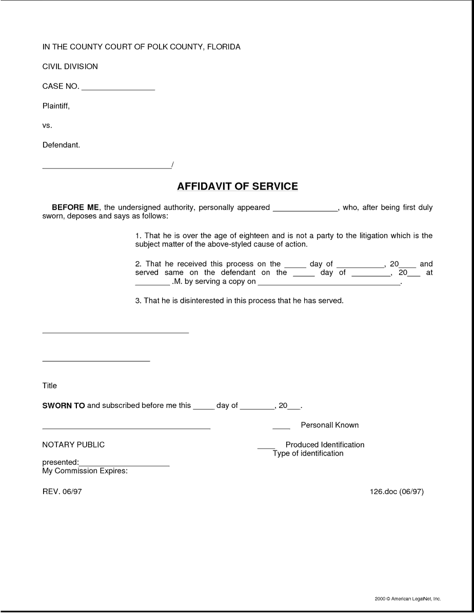 Affidavit Form Template Free 2024 - PrintableAffidavitForm.com