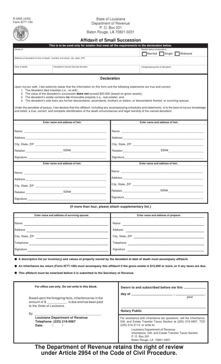 Financial Affidavit Form Louisiana 2024 - PrintableAffidavitForm.com