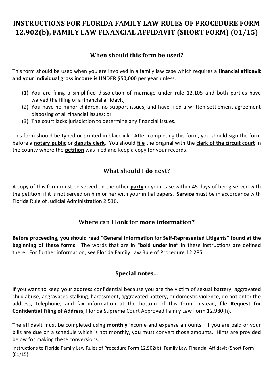 A Family Law Financial Affidavit Florida Short Form 2024 - PrintableAffidavitForm.com