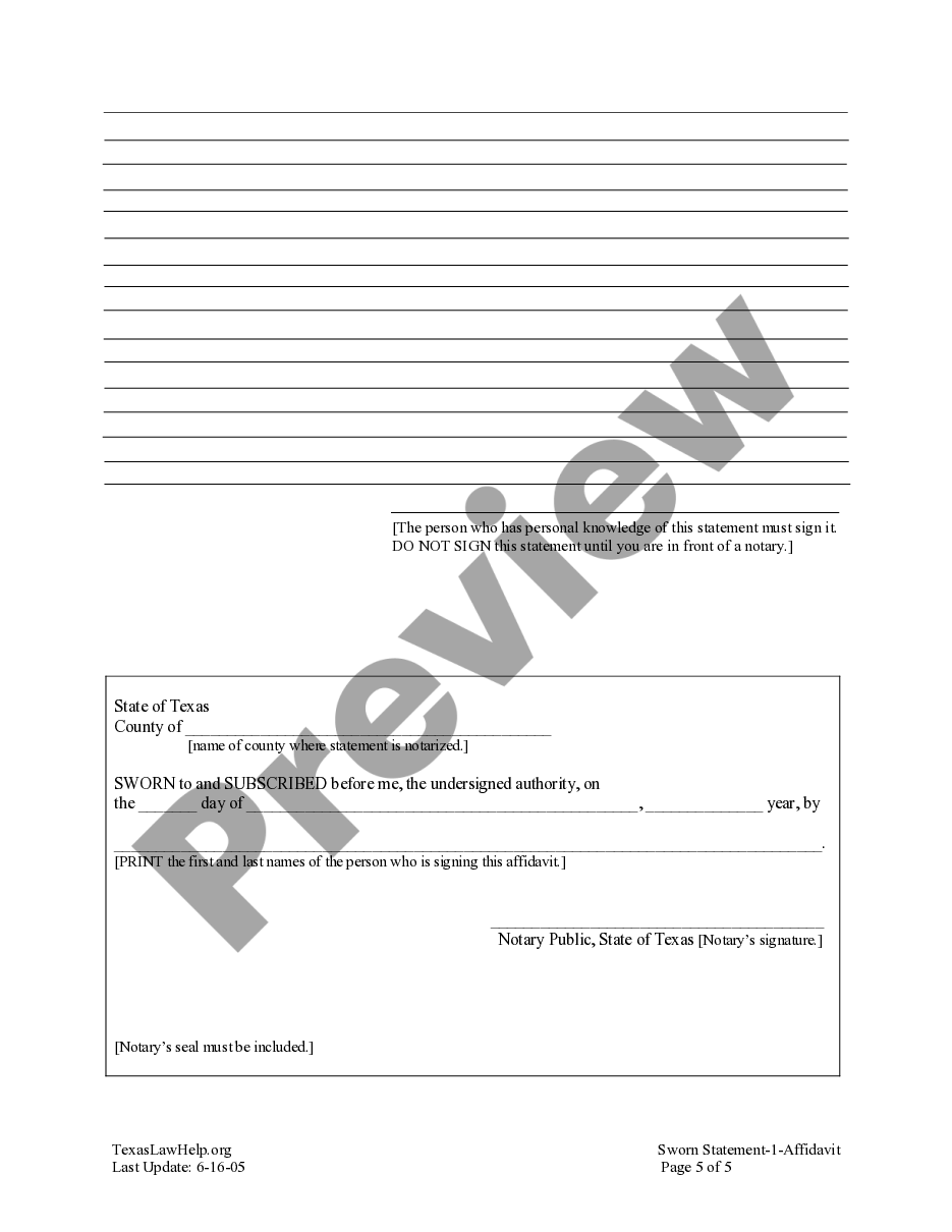 Free Texas General Affidavit Form 2024 - PrintableAffidavitForm.com