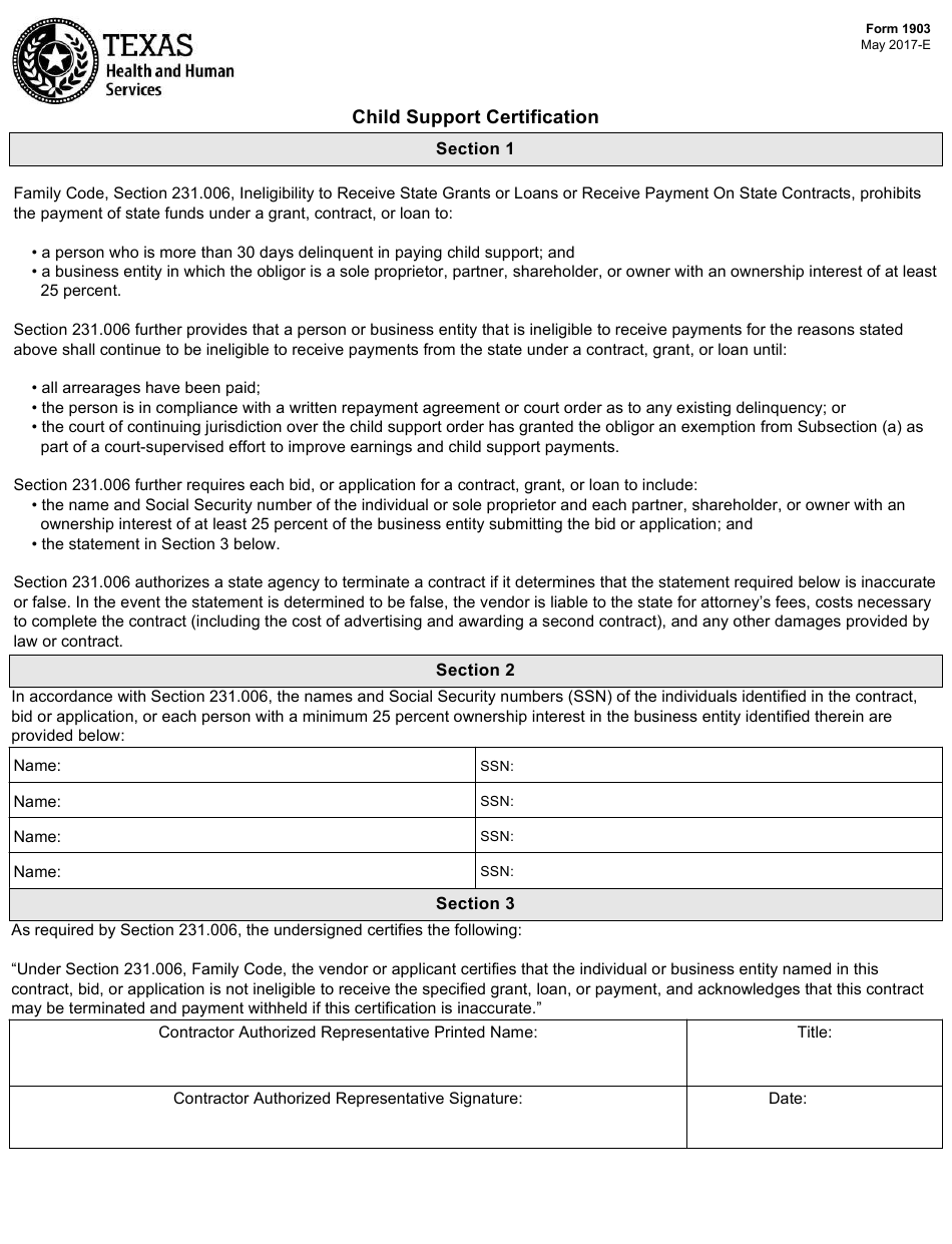 Child Support Affidavit Form Texas 2024 - PrintableAffidavitForm.com